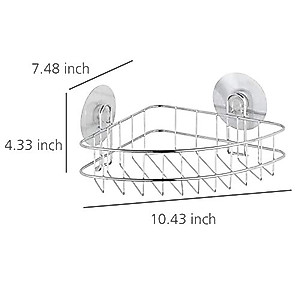 Static-Loc Corner Shower Caddy, Shower Shelf, Corner Shower Shelf, Shower Corner Caddy Made of Steel, Shower Storage, Chrome 10.4 x 4.3 x 7.5 in