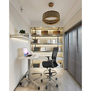 Sunon Office Tall Drafting Chair, Black & Brake Wheels