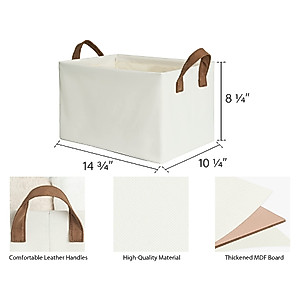 StorageWorks Storage Bins For Shelves With Metal Frame and Fabric Storage Box with PU Handles
