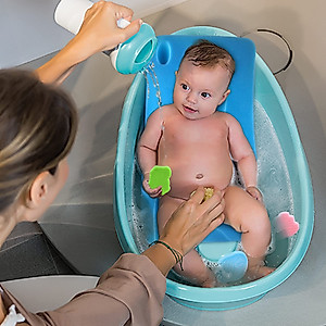 HALLO Baby Bath Sponge Soft Infant Bath Mat Newborn Cushion Odor Free (Blue)