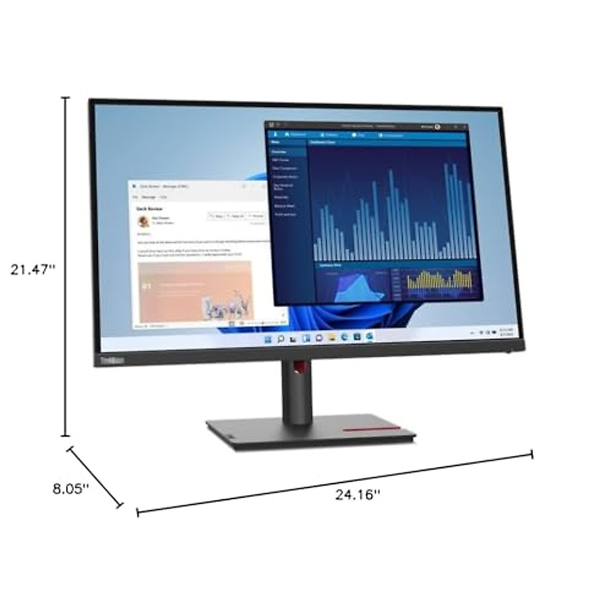 Lenovo ThinkVision T27p-30 27" Class Webcam 4K UHD LCD Monitor - 16:9 - Black