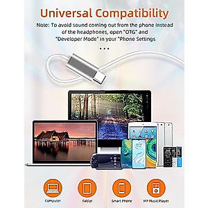 MAS CARNEY USB C Headphones TH6, Built-in Digital Chipset, Microphone, and Remote Control, Compatible with Samsung, Huawei, Oppo, VIVO, Honor, Google Pixel Smartphones, White