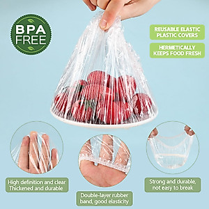 Smallchuzi Plastic Bowl Covers 100pcs Elastic Reusable, Shower Caps for Sourdough Bread Proofing, Outdoor Food Covers to keep Bugs Away, Stretch Bowl Covers for Outside, Rising, Fly, Picnic, Fridge