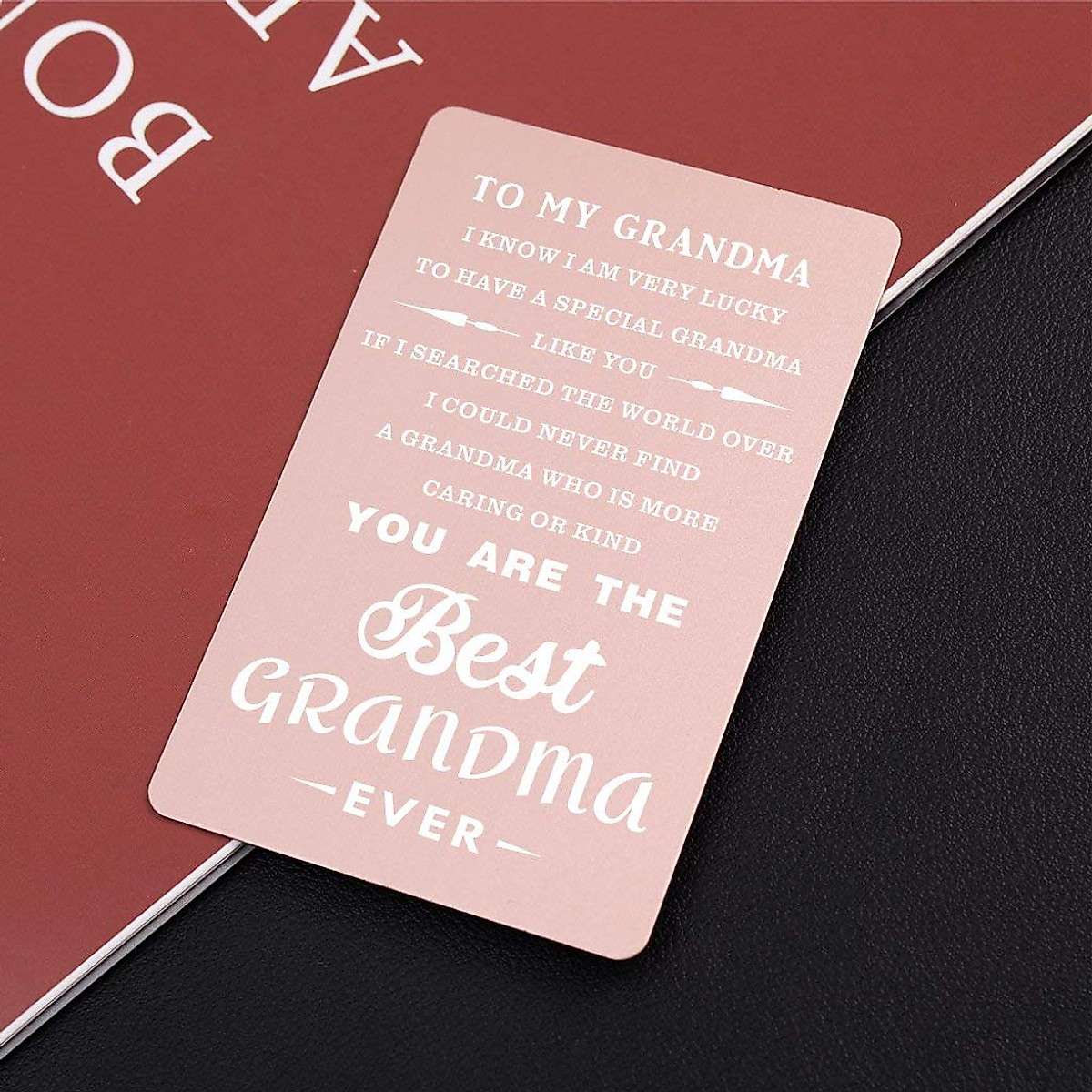 TANWIH Best Grandma Ever Gifts Grandmother Birthday card, Grandma Christmas Card, Engraved Wallet Insert