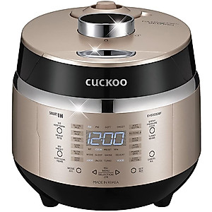 CUCKOO CRP-EHSS0309FG | 3-Cup (Uncooked) Induction Heating Pressure Rice Cooker | 15 Menu Options, Auto-Clean, Voice Guide, Made in Korea | Gold