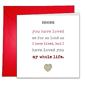 Miatoi Special Mother's Day Card, Birthday Card for Mother from Daughter Son, Sentimental Card for Mom, Thank You Mom, Love You My Whole Life