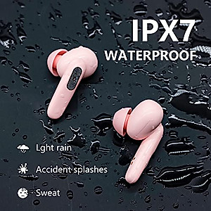Villepni Bluetooth Wireless Earbuds, Wireless 5.1 Bluetooth Headset, Led Power Display Earphones, IP7 Waterproof Earbud Noise Reduction Microphone, Suitable for Leisure Entertainment/Work