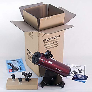 Orion 10012 SkyScanner 100mm TableTop Reflector Telescope (Burgundy)