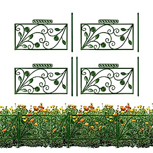 Garden Fence Panels, Rustproof Decorative Panel Barrier, Small No Dig Garden Fencing, Garden Border for Yard Landscape Outdoor Decor