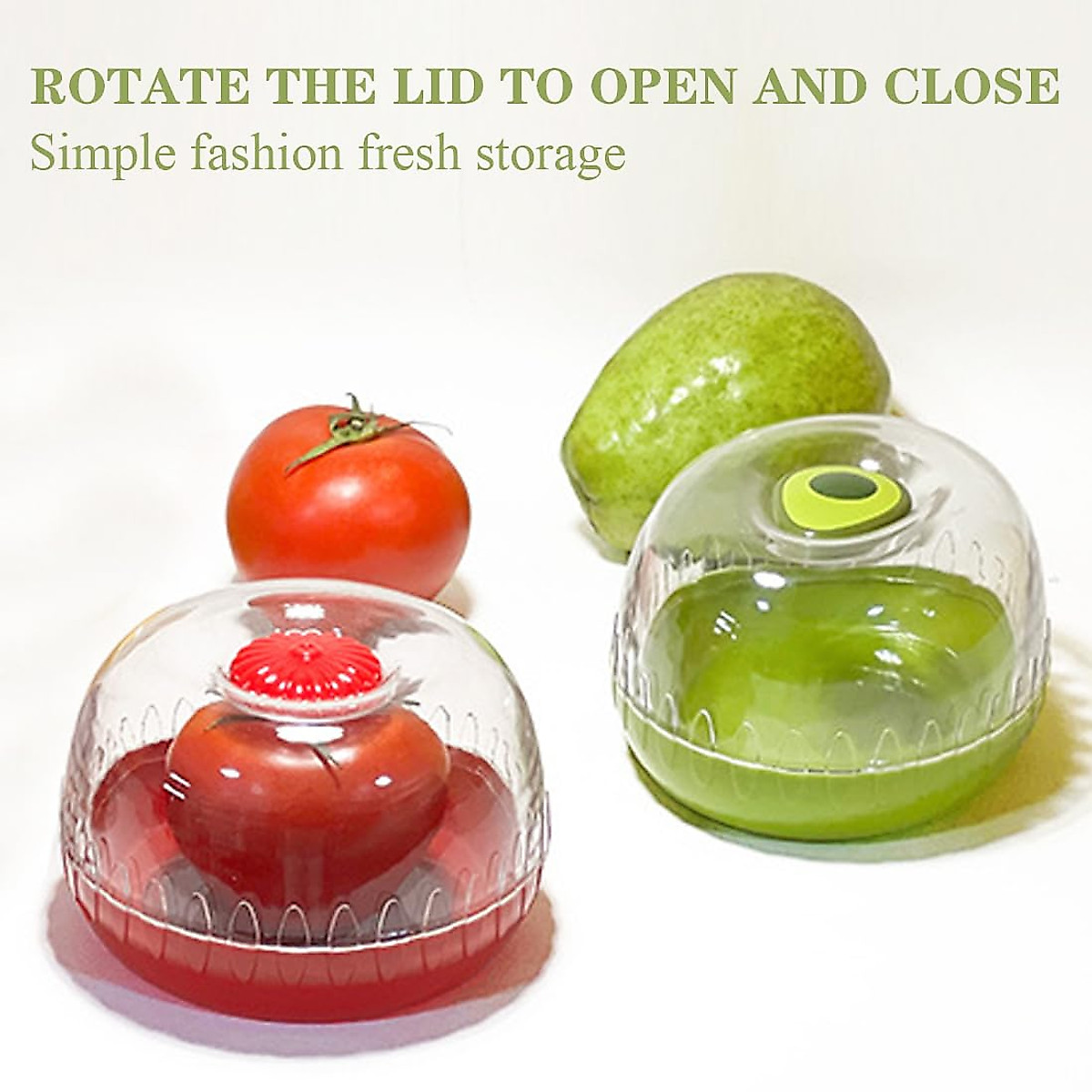 YSYONM Vegetable and Fruit Storage Containers for Refrigerator Avocado Saver and Onion Holder Food Storage Keeper Reusable with Lids 2 Pack