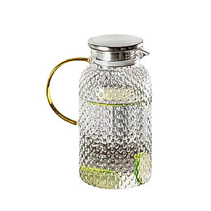 ZYJBM Clear Kettle Teapot High-capacity Kettle Heat-Resistant Glass Bottle with 2 Cup