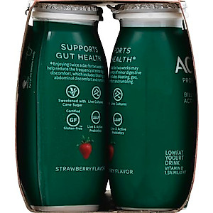Activia Probiotic Dailies Strawberry Lowfat Yogurt Drinks, Delicious Daily Probiotic Yogurt Smoothie Drinks to Help Support Gut Health, 8 Ct, 3.1 FL OZ
