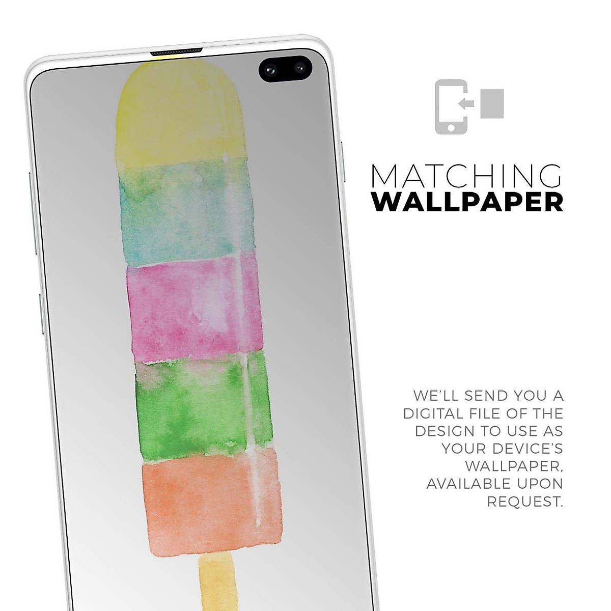DesignSkinz Summer Mode Ice Cream V1 Protective Vinyl Decal Wrap Skin Cover Compatible with The Samsung Galaxy S20 (Screen Trim & Back Glass Skin)