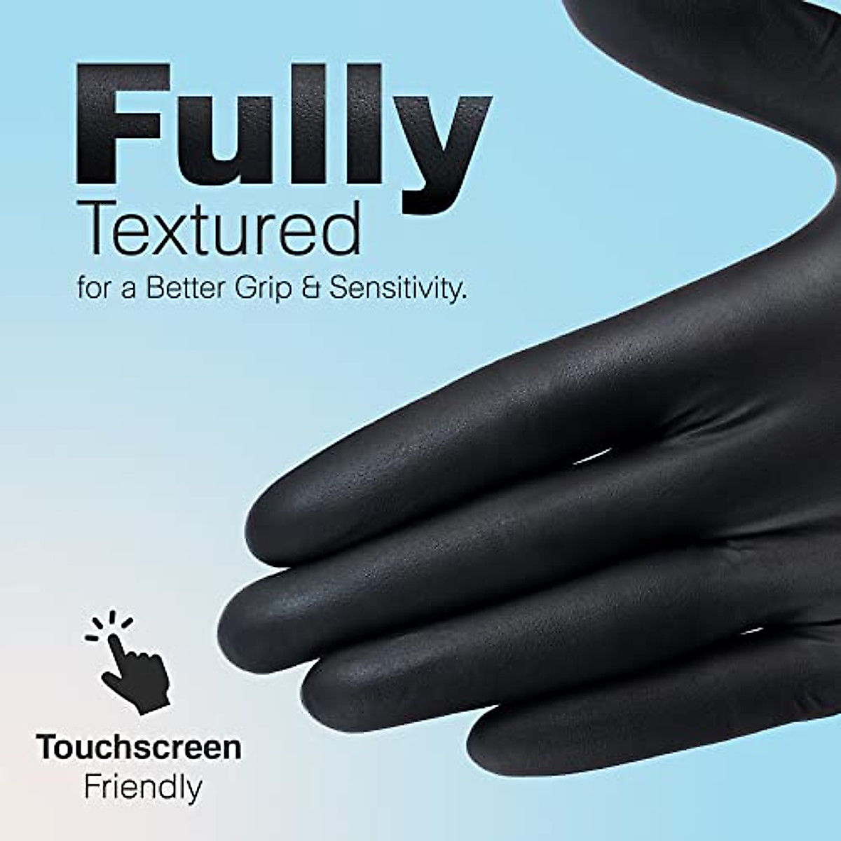 Heavy Duty Disposable Gloves Latex Free | 6.5 Mil Black Nitrile Gloves Medium | 100 Count Powder Free Chemical Resistant Gloves | Food Grade, Food Safe, | Janitorial, Kitchen, & Mechanic Gloves