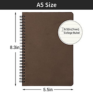 EUSOAR Spiral Lined Notebook, A5 6 packs 5.5"X8.3" 120 Pages Lined Travel Writing Notebooks Journal, Memo Notepad Sketchbook, Students College Office Business Diary Ruled Book-3Colors Covers