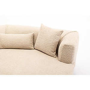 Merax 125" Large Sofa Couch, 2 Piece Free Combination, Modern Modular Upholstered Sectional Corner Sofa with Pillows and High-Density Foam for Living Room, Bedroom, Salon, Light Brown