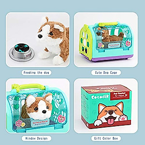 15PCS Electronic Vet Set for Kids,Walk and Bark Little Dog Pretend Play Doctor Playset Pet Care Role Play Early Educational Toys for Boys Grils Toddler