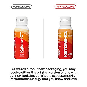 Ketone-IQ No Caffeine Exogenous Ketones Energy Shots - 24 Pack of Caffeine Free Energy Drinks with 10g Bioidentical Ketones - Sugar Free, Salt Free, and All Natural (4x6 ct)