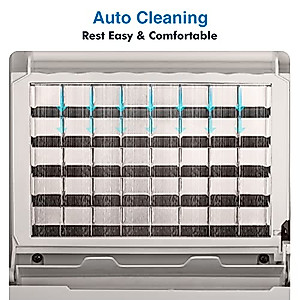 R.W.FLAME Under Counter Ice Maker, 80Lbs Daily Built-in Ice Maker Machine, Reversible Door, Auto Clean, 24H Timer, Commercial Ice Maker for Home & Coffee Shop, Silver