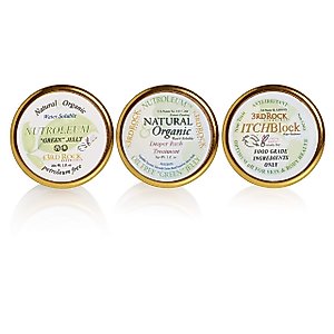 Soothing Natural and Organic Baby Diaper Skin Treatment and Protection - 3 Pack / Silver Gel Rash Block, Soothing Zinc Cream and Non Petroleum Jelly Protectant