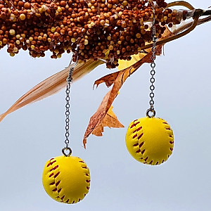 Softball Earrings for Women - Softball Jewelry - Softball Accessories - Softball Stuff(Ball & Ball)