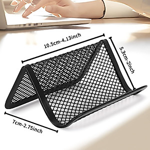 WWW Metal Business Card Holder for Desk,6 Pack Desktop Name Card Organizer Business Card Display Holders,Premium Card Holder for Office-Black