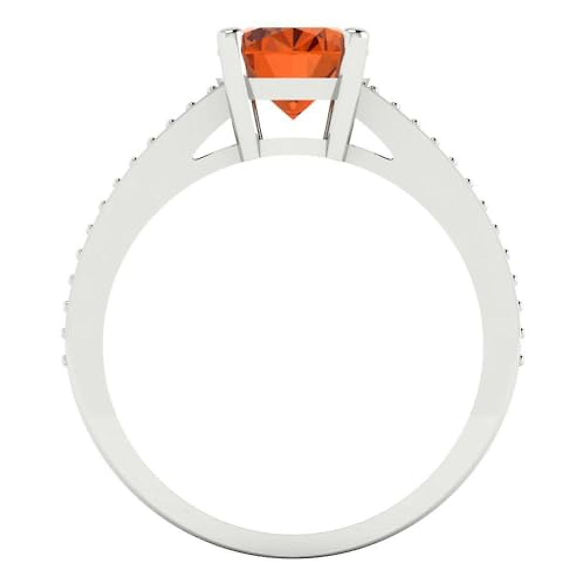 Clara Pucci 2.32 Carat oval cut red simulated ruby 14k white gold engraving bridal engagement wedding ring size 7.5