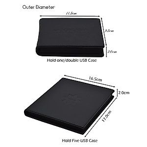 Black Leather Flash Drive case with Personalized LOGO for Wedding Photographer Client Gift , USB Case packing (No Logo Imprint)