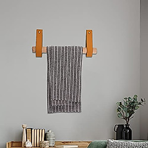 Suzile 4 pcs Leather Wall Hooks Wall Hanging Strap Towel Leather Hooks Artificial Leather Strap Hangers Wall Mounted Leather Hooks for Towel Bathroom Kitchen Bedroom Wall supply,Brown,Suzile-wer0e055