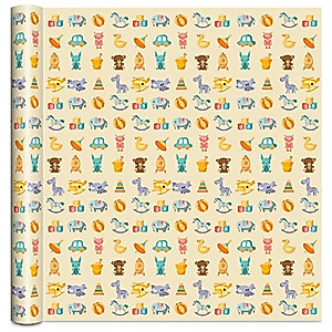ECO-SOLUTIONS Recycled Kraft Children's Birthday Wrapping Paper (3 rolls, 75 sq. ft total)