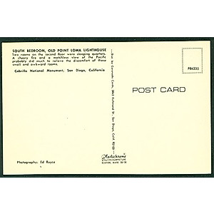 South Bedroom Old Point Loma Lighthouse Pacific View San Diego California Postcard