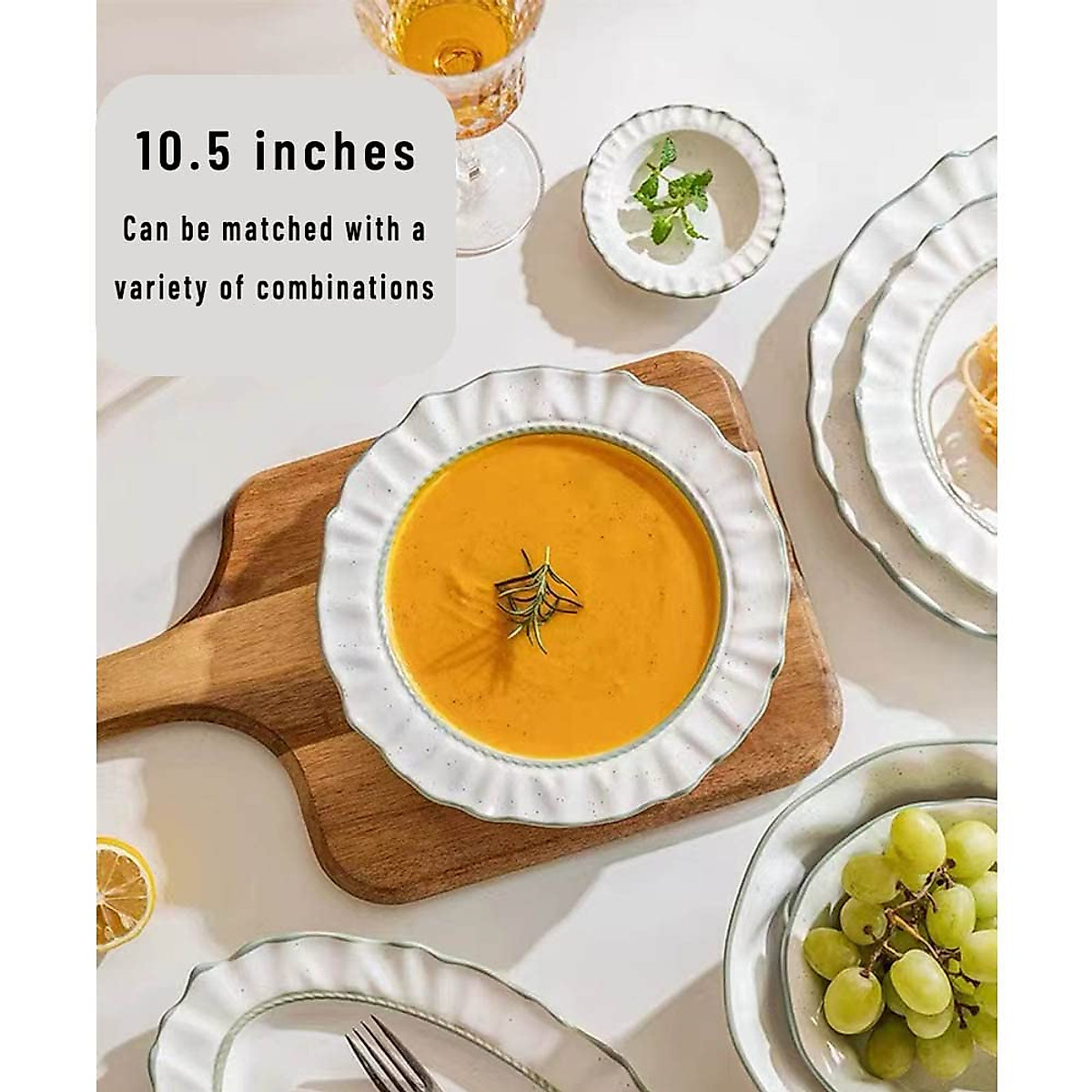 NA Sesame style originality Dinner Plates - Set of 4 (10.5 inch Dinner Plate)