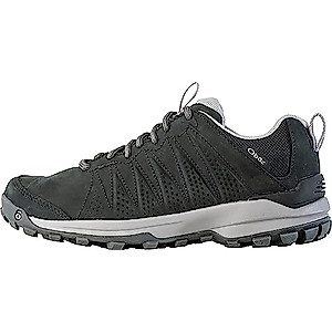 Oboz Women's Sypes Low Leather B-DRY Waterproof Hiking Shoe, Black Sea, 8.5 Wide