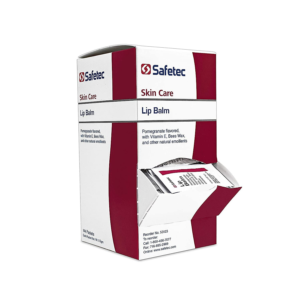 Safetec Lip Balm 53123 Pomegranate Flavored, One color, 144 Count