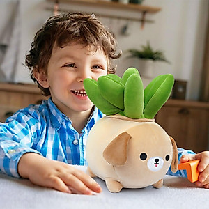 JIAJEGTGT Cute Kawaii Dog Plush Pillows Stuffed Animal Hugging Pillow, 8Inch Stuffed Cuddle Plush Toys,Birthday Gifts for Kids Girls,Boys