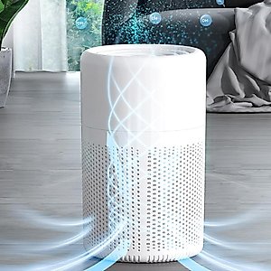 Generic Vacuum Cleaner, Smart Auto Mode Purifier for Desktop, Intelligent Household USB Portable Purifier, Office Desktop Vacuum Cleaner, Suitable for Car Home Office Dormitory (White)