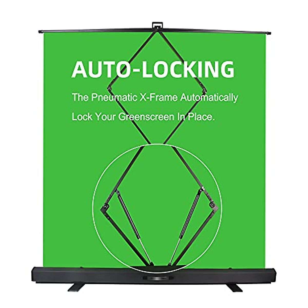 FUDESY Extra Large Green Screen, 74W X 77H inches Collapsible Chromakey Panel,Portable Retractable for Tiktok Video, Live Game,Aluminum Base,Wrinkle Resistant Fabric,Pull-up Style,Auto-Locking Frame