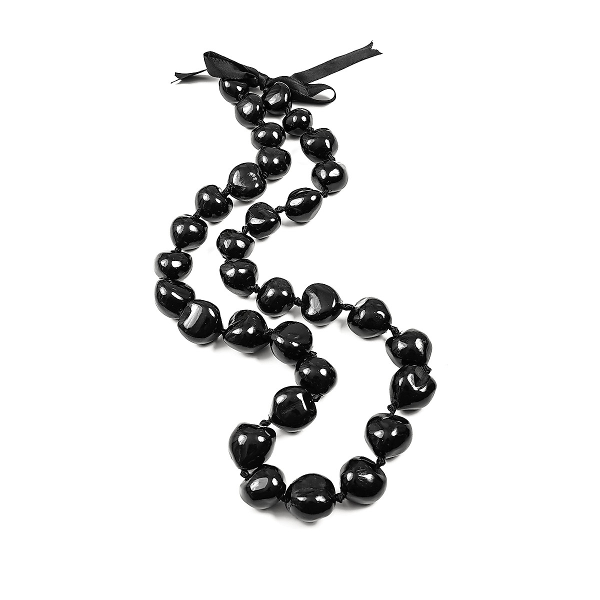 Aloha Outlet Black Kukui Nut Lei Necklace - 6 pack