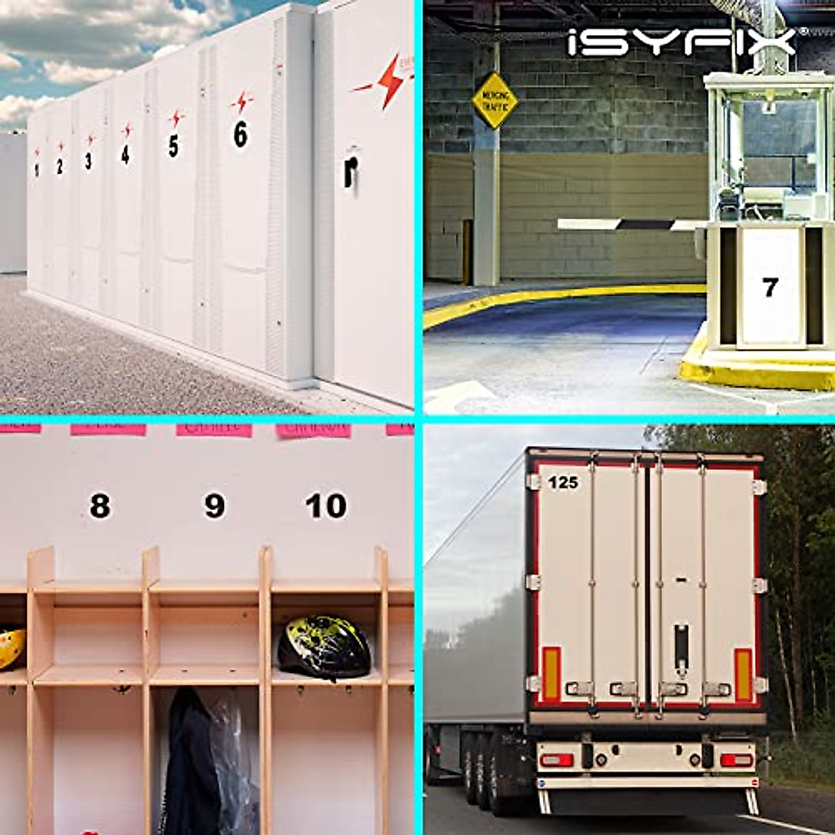 iSYFIX Black Vinyl Numbers Stickers - 4 Inch Self Adhesive (2 Sets) - Premium Decal Die Cut and Pre-Spaced for Mailbox, Signs, Window, Door, Cars, Trucks, Home, Business, Address Number, Indoor or Outdoor