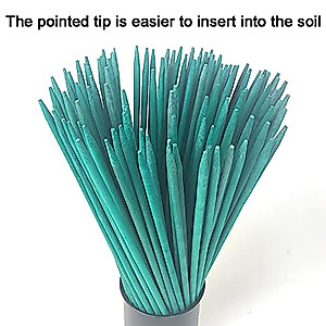 Garden Wood Stakes,HOUNANG Green Bamboo Plant Support Stakes,Flower/Orchid/Tomato Wooden Stakes for Gardening,Plant Stakes and Supports for Potted Plants - 25Pcs 18 Inches