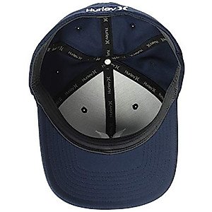 Hurley Men's Dri-Fit One & Only Flexfit Baseball Cap, Obsidian/White, L-XL
