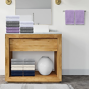 White Classic Wealuxe Cotton Washcloths - Soft Absorbent Bathroom Face Towels - 12x12 Inch - Multi - 24 Pack