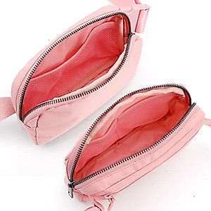 ZPN Mini Fanny Pack Pink Belt Bag for Women and Men, Fashionable Waterproof Waist Pack with Adjustable Strap for Traveling, Hiking, Jogging, Cycling