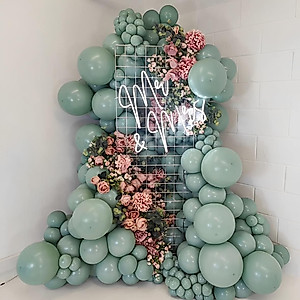 Dusty Green Balloons Garland Arch Kit 143pcs Pastel Dusty Mint Green Balloons Different Sizes 24In 10In 5In Latex Balloon For Birthday Baby shower Wedding Party Decoration