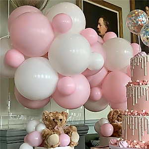110pcs White Balloons, 12inch White Latex Balloons, Helium Quality for Birthday Anniversary Bachelorette Party Decorations (With 2 White Ribbons)