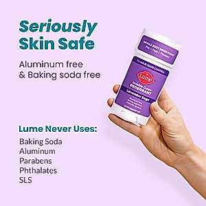 Lume Deodorant Cream Stick - Underarms and Private Parts - Aluminum-Free, Baking Soda-Free, Hypoallergenic, and Safe For Sensitive Skin - 2.2 Ounce (Lavender Sage)