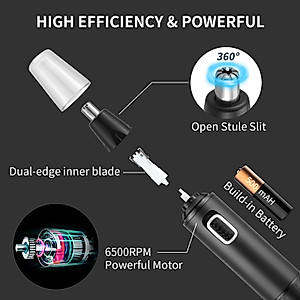 AREYZIN Nose Hair Trimmer 3-in-1 Versatile Rechargeable Ear and Nose Trimmer for Men&Women Painless Electric Shaver Grooming Kit for Ear Beard Facial Pubic Hair Wet Dry Use