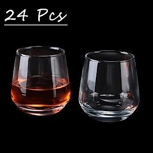 Set of 24 Shot Glasses 3.25 oz Tequila Glasses Heavy Base Whiskey Tasting Glasses Glass Cups Small Liquor and Spirit Glasses Tequila Bar Glasses Shooter Glass for Drinking Tasting Espresso Beer Juice