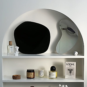 Irregular Acrylic Tray Set, Each Set Contains 1 Black Tray and 1 Silver Tray, Each Tray has 3 Stainless Steel Ball feet, Jewelry Tray, Cosmetics Tray,Aroma Oil Tray,Perfume Tray,Snack Tray