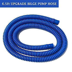 3/4 Inch Dia Bilge Pump Hose, Bilge Pump Kit, 6.5 ft Hose, Premium Quality Kinkfree Flexible PVC Hose, Package Include Thru Hull Fitting and 2 Stainless Steel Clamps Blue